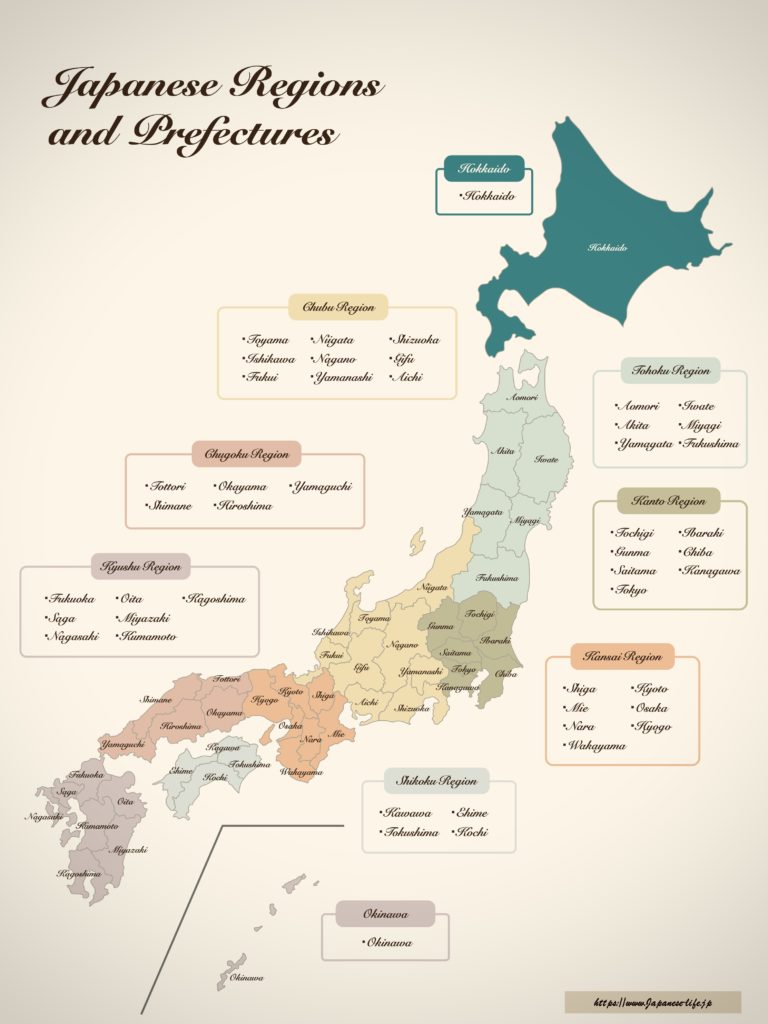 List of Japanese Regions, Prefectures, and Famous Foods – Japanese Life